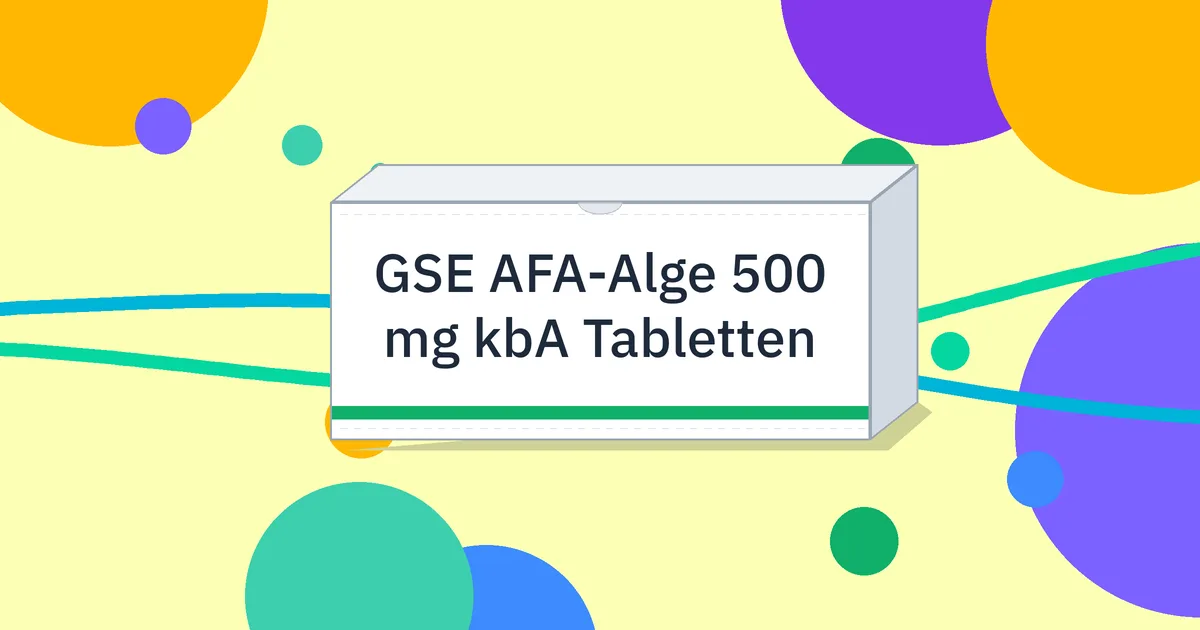 Symbolbild: Packung mit der Aufschrift GSE AFA-Alge 500 mg kbA Tabletten (PZN 02684215) – Verfügbarkeit und Bezug in Apotheken in Frankfurt am Main