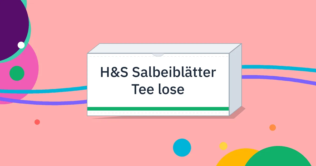Symbolbild: Packung mit der Aufschrift H&S Salbeiblätter Tee lose (PZN 10355342) – Verfügbarkeit und Bezug in Apotheken in Frankfurt am Main