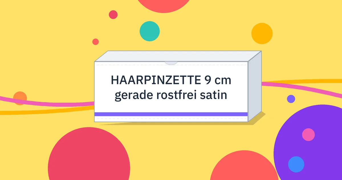Symbolbild: Packung mit der Aufschrift HAARPINZETTE 9 cm gerade rostfrei satin (PZN 17287342) – Verfügbarkeit und Bezug in Apotheken in Frankfurt am Main