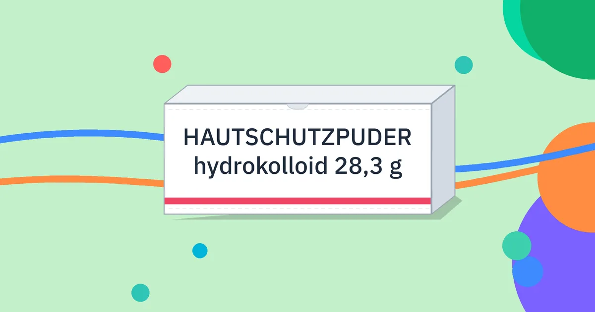 Symbolbild: Packung mit der Aufschrift HAUTSCHUTZPUDER hydrokolloid 28,3 g (PZN 10169846) – Verfügbarkeit und Bezug in Apotheken in Frankfurt am Main