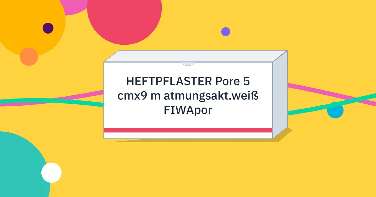 Symbolbild: Packung mit der Aufschrift HEFTPFLASTER Pore 5 cmx9 m atmungsakt.weiß FIWApor (PZN 13827959) – Verfügbarkeit und Bezug in Apotheken in Frankfurt am Main