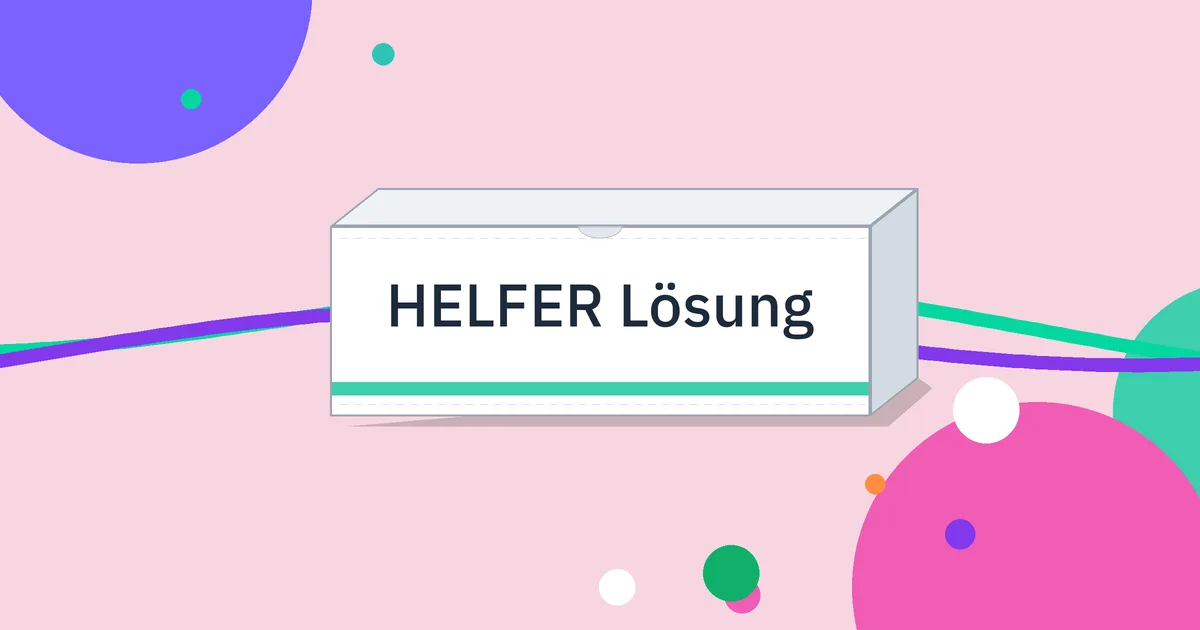 Symbolbild: Packung mit der Aufschrift HELFER Lösung (PZN 04982514) – Verfügbarkeit und Bezug in Apotheken in Frankfurt am Main
