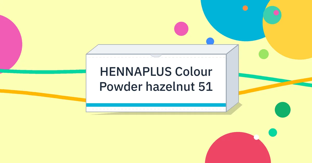 Symbolbild: Packung mit der Aufschrift HENNAPLUS Colour Powder hazelnut 51 (PZN 00099435) – Verfügbarkeit und Bezug in Apotheken in Frankfurt am Main