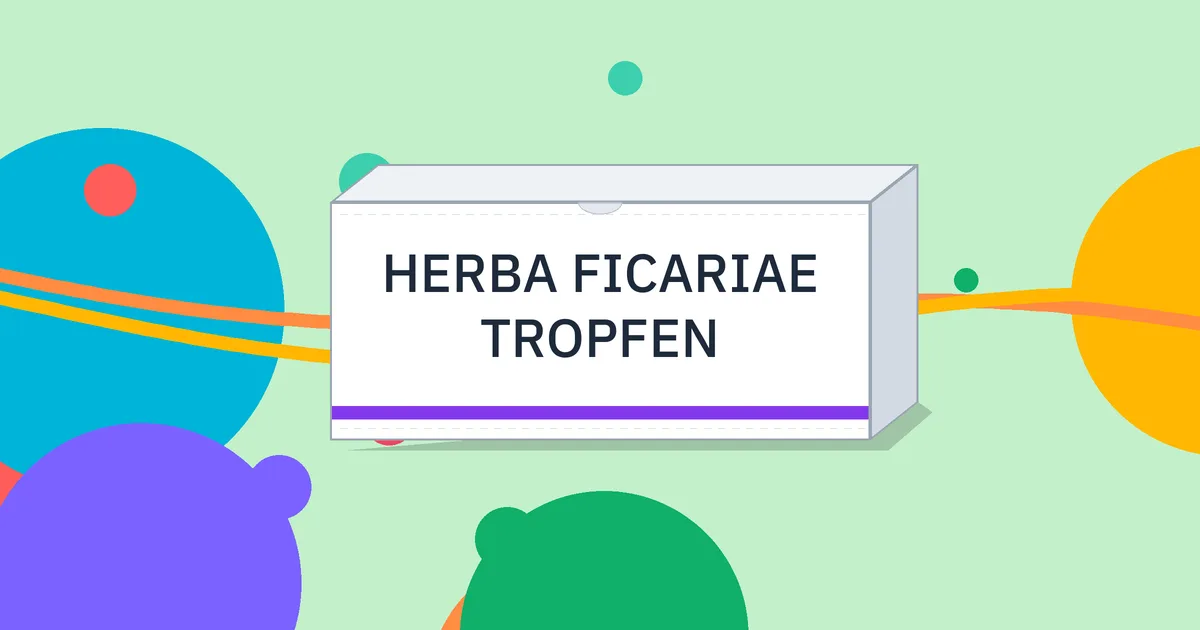 Symbolbild: Packung mit der Aufschrift HERBA FICARIAE TROPFEN (PZN 14128494) – Verfügbarkeit und Bezug in Apotheken in Frankfurt am Main