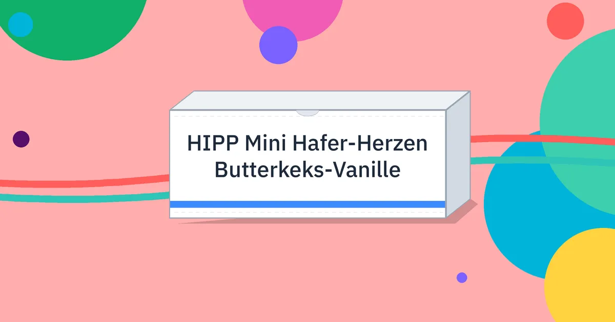 Symbolbild: Packung mit der Aufschrift HIPP Mini Hafer-Herzen Butterkeks-Vanille (PZN 19128300) – Verfügbarkeit und Bezug in Apotheken in Frankfurt am Main