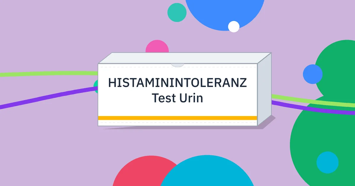 Symbolbild: Packung mit der Aufschrift HISTAMININTOLERANZ Test Urin (PZN 19422407) – Verfügbarkeit und Bezug in Apotheken in Frankfurt am Main