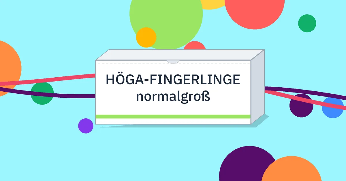 Symbolbild: Packung mit der Aufschrift HÖGA-FINGERLINGE normalgroß (PZN 01715758) – Verfügbarkeit und Bezug in Apotheken in Frankfurt am Main