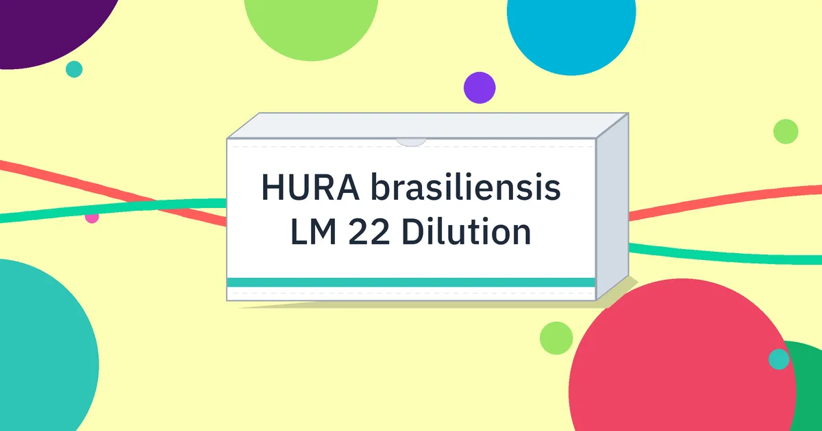 Symbolbild: Packung mit der Aufschrift HURA brasiliensis LM 22 Dilution (PZN 12889852) – Verfügbarkeit und Bezug in Apotheken in Frankfurt am Main