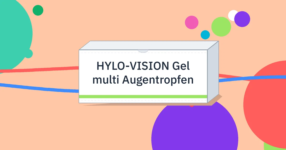 Symbolbild: Packung mit der Aufschrift HYLO-VISION Gel multi Augentropfen (PZN 10091009) – Verfügbarkeit und Bezug in Apotheken in Frankfurt am Main