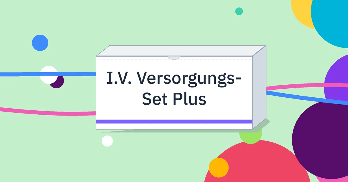 Symbolbild: Packung mit der Aufschrift I.V. Versorgungs-Set Plus (PZN 18195524) – Verfügbarkeit und Bezug in Apotheken in Frankfurt am Main