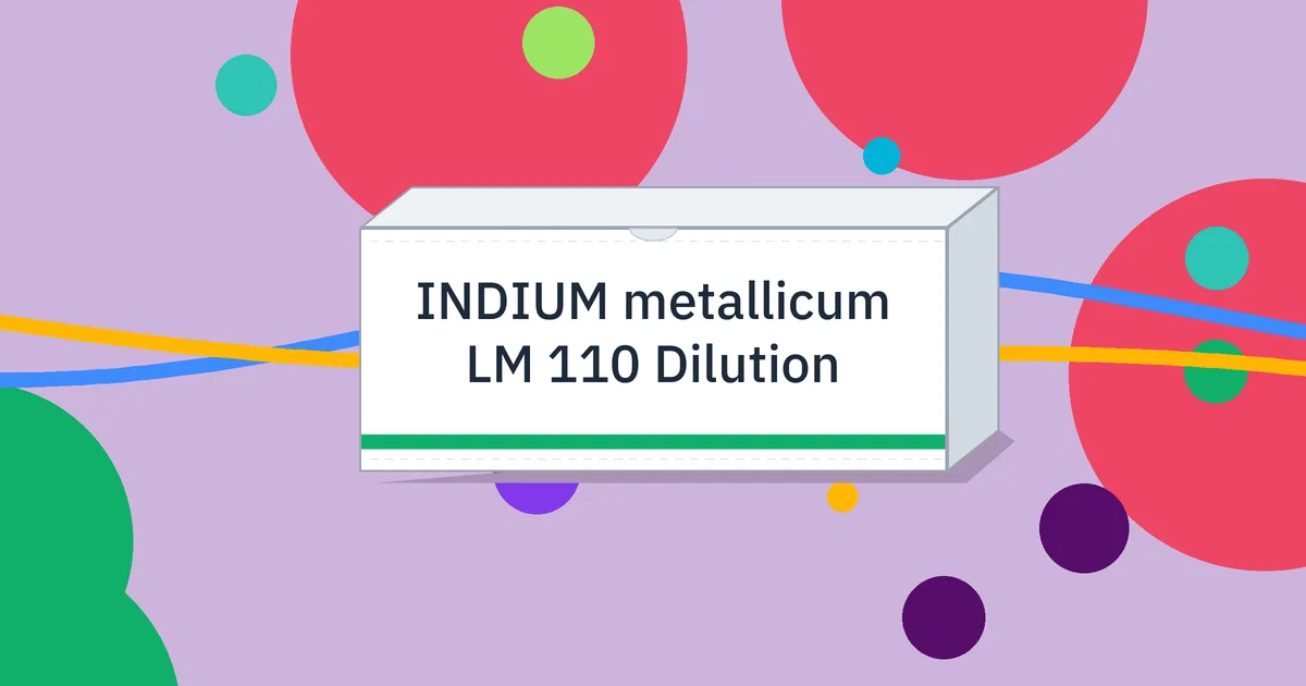 Symbolbild: Packung mit der Aufschrift INDIUM metallicum LM 110 Dilution (PZN 12912864) – Verfügbarkeit und Bezug in Apotheken in Frankfurt am Main