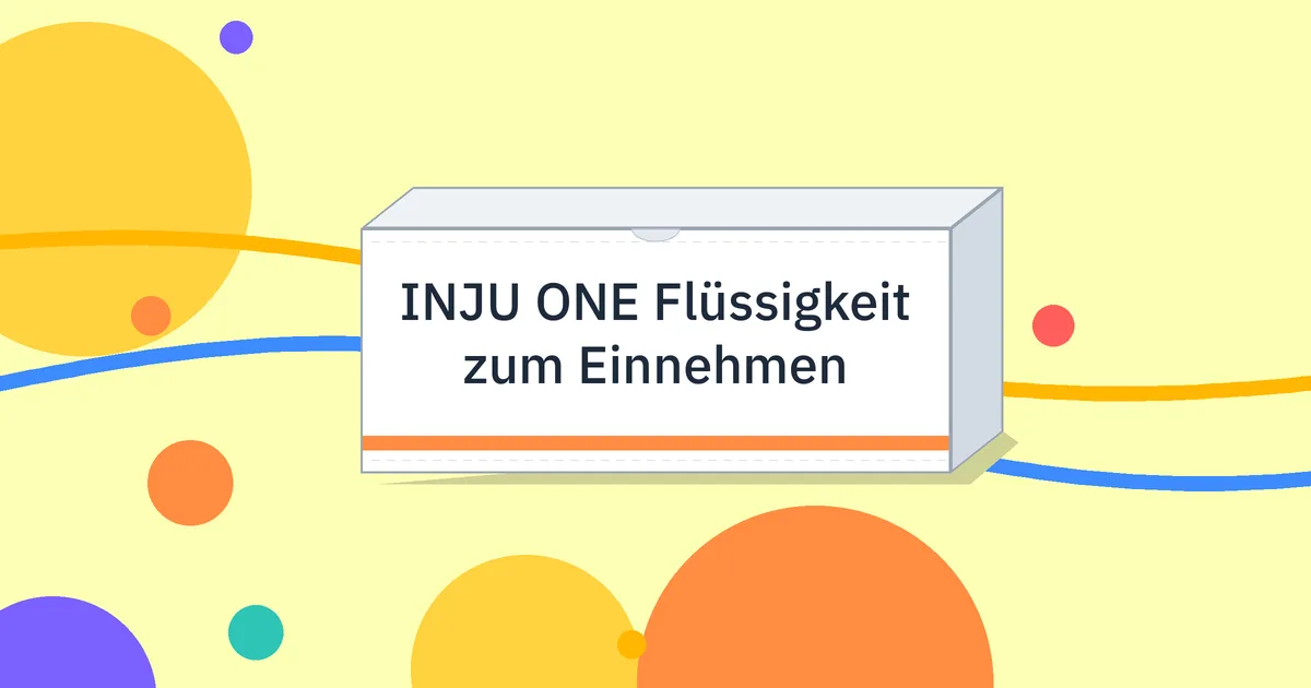 Symbolbild: Packung mit der Aufschrift INJU ONE Flüssigkeit zum Einnehmen (PZN 20899014) – Verfügbarkeit und Bezug in Apotheken in Frankfurt am Main