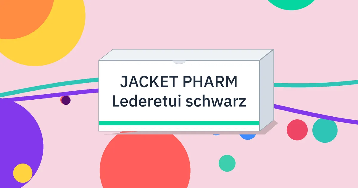 Symbolbild: Packung mit der Aufschrift JACKET PHARM Lederetui schwarz (PZN 01455582) – Verfügbarkeit und Bezug in Apotheken in Frankfurt am Main