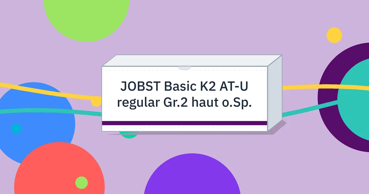 Symbolbild: Packung mit der Aufschrift JOBST Basic K2 AT-U regular Gr.2 haut o.Sp. (PZN 13060788) – Verfügbarkeit und Bezug in Apotheken in Frankfurt am Main