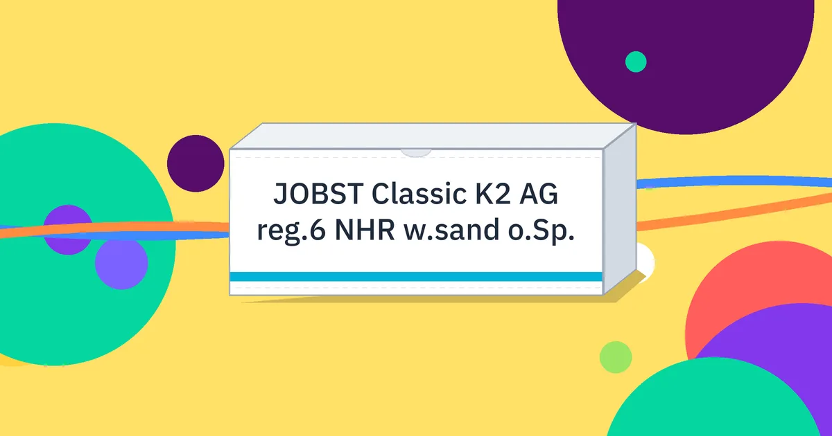Symbolbild: Packung mit der Aufschrift JOBST Classic K2 AG reg.6 NHR w.sand o.Sp. (PZN 11272138) – Verfügbarkeit und Bezug in Apotheken in Frankfurt am Main