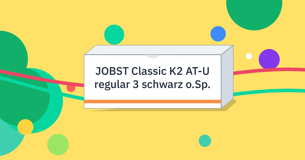 Symbolbild: Packung mit der Aufschrift JOBST Classic K2 AT-U regular 3 schwarz o.Sp. (PZN 13069654) – Verfügbarkeit und Bezug in Apotheken in Frankfurt am Main