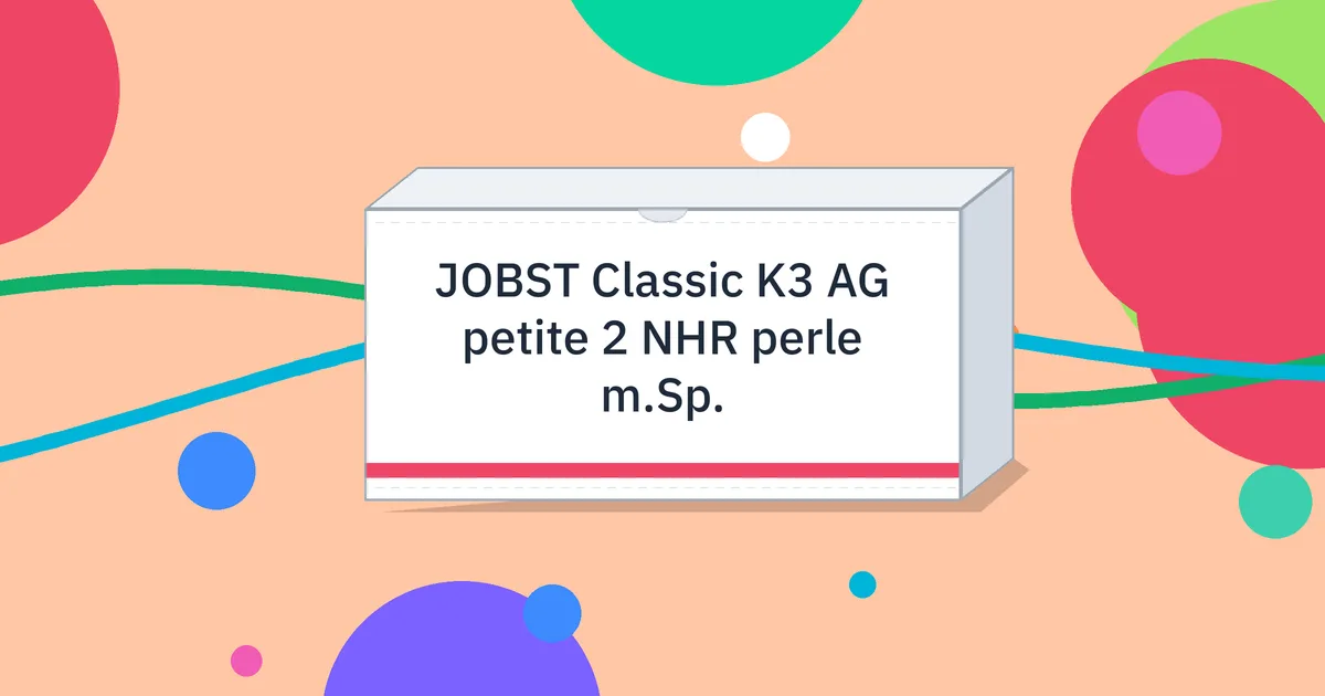 Symbolbild: Packung mit der Aufschrift JOBST Classic K3 AG petite 2 NHR perle m.Sp. (PZN 13072461) – Verfügbarkeit und Bezug in Apotheken in Frankfurt am Main