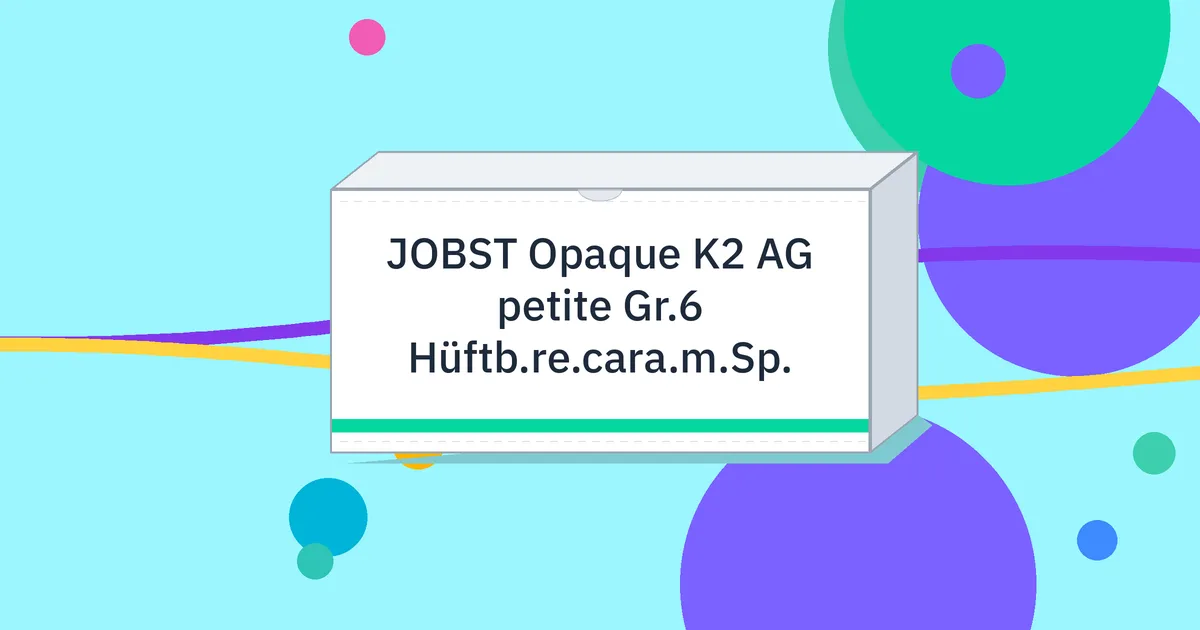 Symbolbild: Packung mit der Aufschrift JOBST Opaque K2 AG petite Gr.6 Hüftb.re.cara.m.Sp. (PZN 13115035) – Verfügbarkeit und Bezug in Apotheken in Frankfurt am Main