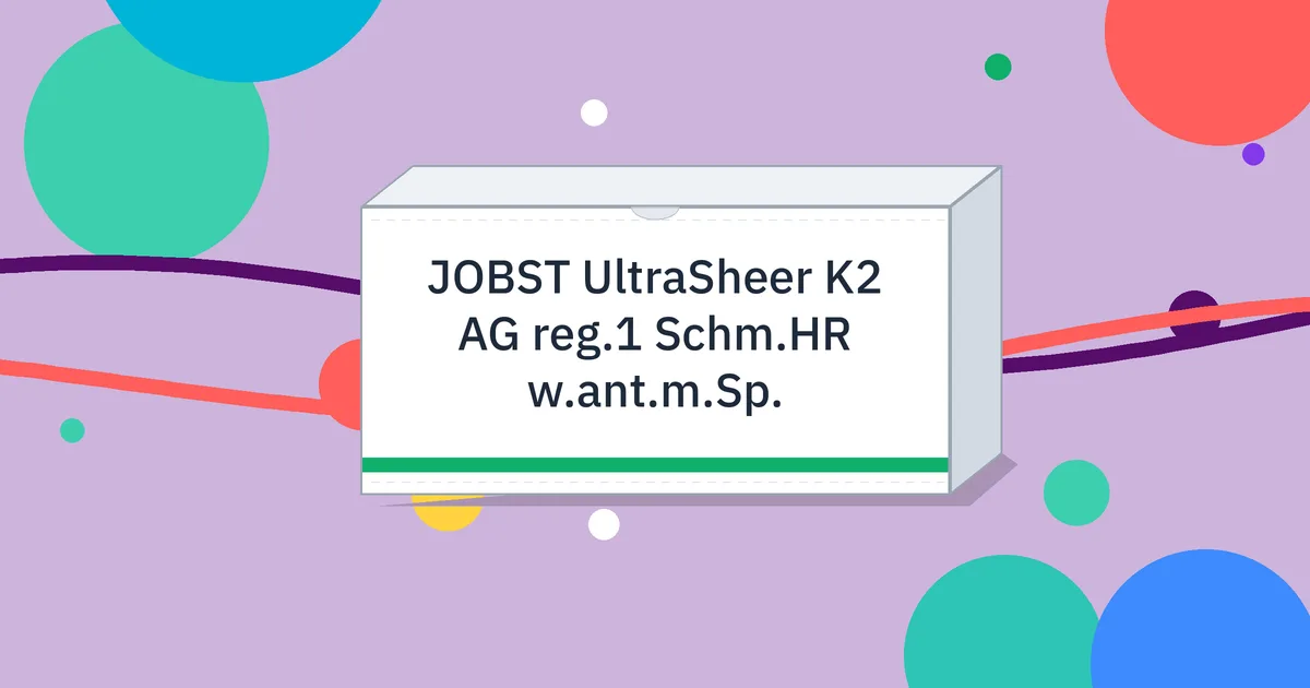 Symbolbild: Packung mit der Aufschrift JOBST UltraSheer K2 AG reg.1 Schm.HR w.ant.m.Sp. (PZN 13145160) – Verfügbarkeit und Bezug in Apotheken in Frankfurt am Main