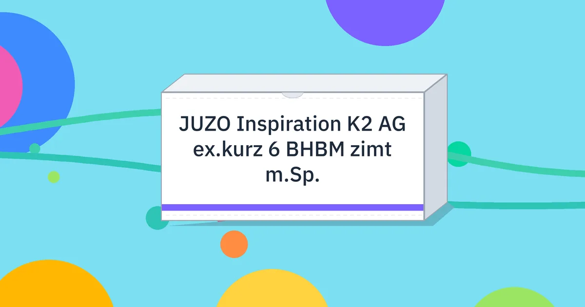 Symbolbild: Packung mit der Aufschrift JUZO Inspiration K2 AG ex.kurz 6 BHBM zimt m.Sp. (PZN 14875995) – Verfügbarkeit und Bezug in Apotheken in Frankfurt am Main