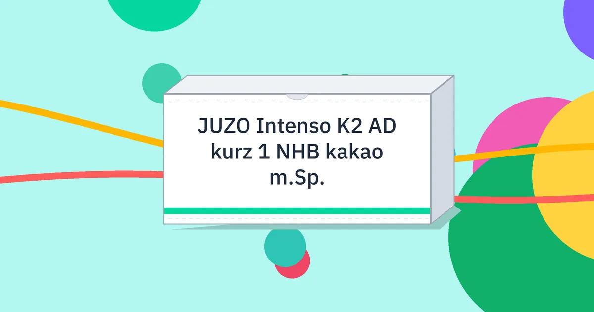 Symbolbild: Packung mit der Aufschrift JUZO Intenso K2 AD kurz 1 NHB kakao m.Sp. (PZN 18611224) – Verfügbarkeit und Bezug in Apotheken in Frankfurt am Main
