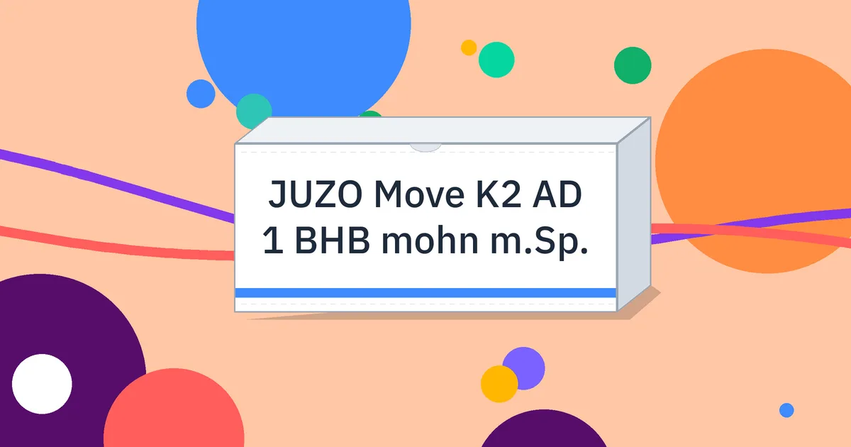 Symbolbild: Packung mit der Aufschrift JUZO Move K2 AD 1 BHB mohn m.Sp. (PZN 18539314) – Verfügbarkeit und Bezug in Apotheken in Frankfurt am Main