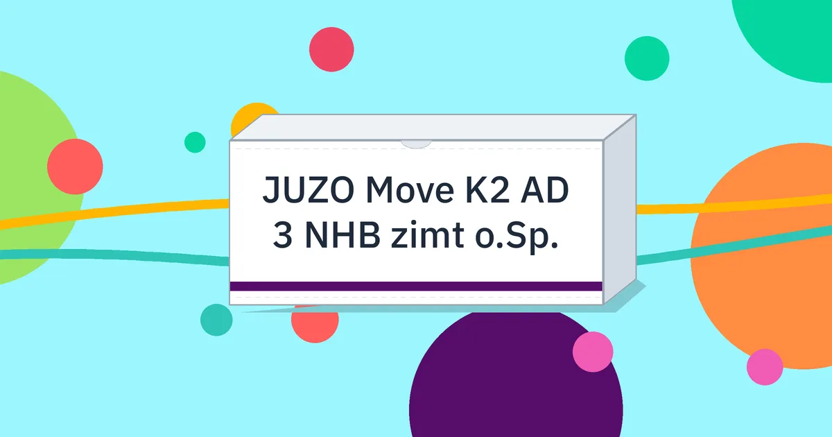 Symbolbild: Packung mit der Aufschrift JUZO Move K2 AD 3 NHB zimt o.Sp. (PZN 18508029) – Verfügbarkeit und Bezug in Apotheken in Frankfurt am Main