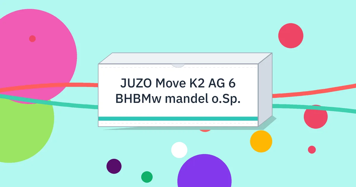 Symbolbild: Packung mit der Aufschrift JUZO Move K2 AG 6 BHBMw mandel o.Sp. (PZN 16649435) – Verfügbarkeit und Bezug in Apotheken in Frankfurt am Main