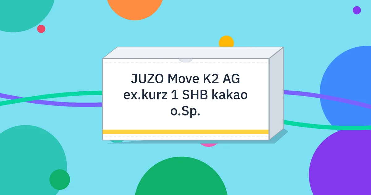 Symbolbild: Packung mit der Aufschrift JUZO Move K2 AG ex.kurz 1 SHB kakao o.Sp. (PZN 18565576) – Verfügbarkeit und Bezug in Apotheken in Frankfurt am Main