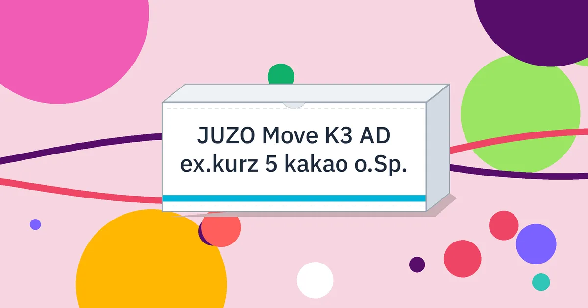 Symbolbild: Packung mit der Aufschrift JUZO Move K3 AD ex.kurz 5 kakao o.Sp. (PZN 18573972) – Verfügbarkeit und Bezug in Apotheken in Frankfurt am Main