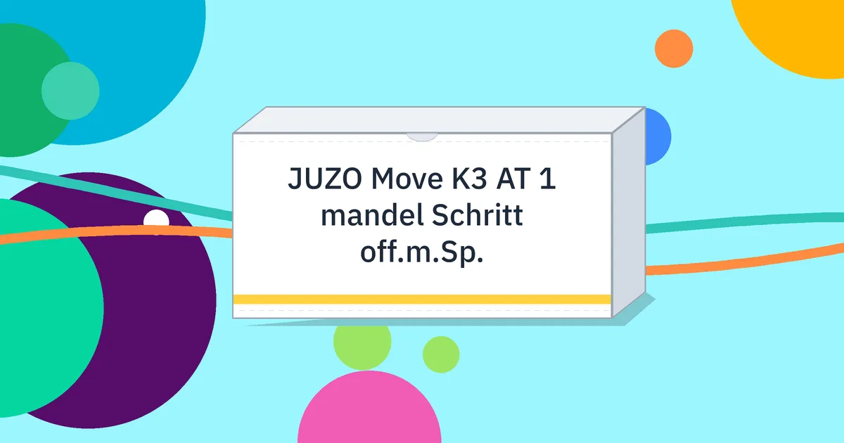 Symbolbild: Packung mit der Aufschrift JUZO Move K3 AT 1 mandel Schritt off.m.Sp. (PZN 20677561) – Verfügbarkeit und Bezug in Apotheken in Frankfurt am Main