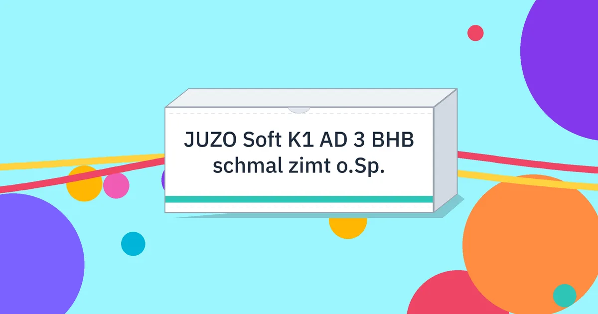 Symbolbild: Packung mit der Aufschrift JUZO Soft K1 AD 3 BHB schmal zimt o.Sp. (PZN 15462901) – Verfügbarkeit und Bezug in Apotheken in Frankfurt am Main