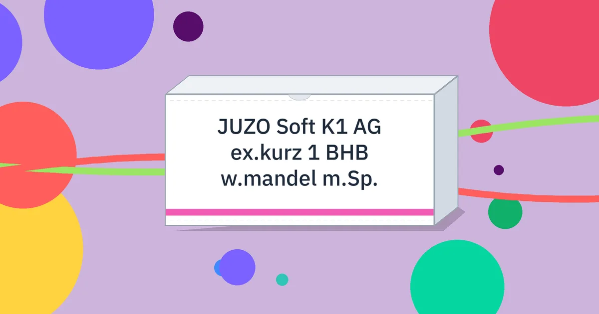 Symbolbild: Packung mit der Aufschrift JUZO Soft K1 AG ex.kurz 1 BHB w.mandel m.Sp. (PZN 14839574) – Verfügbarkeit und Bezug in Apotheken in Frankfurt am Main