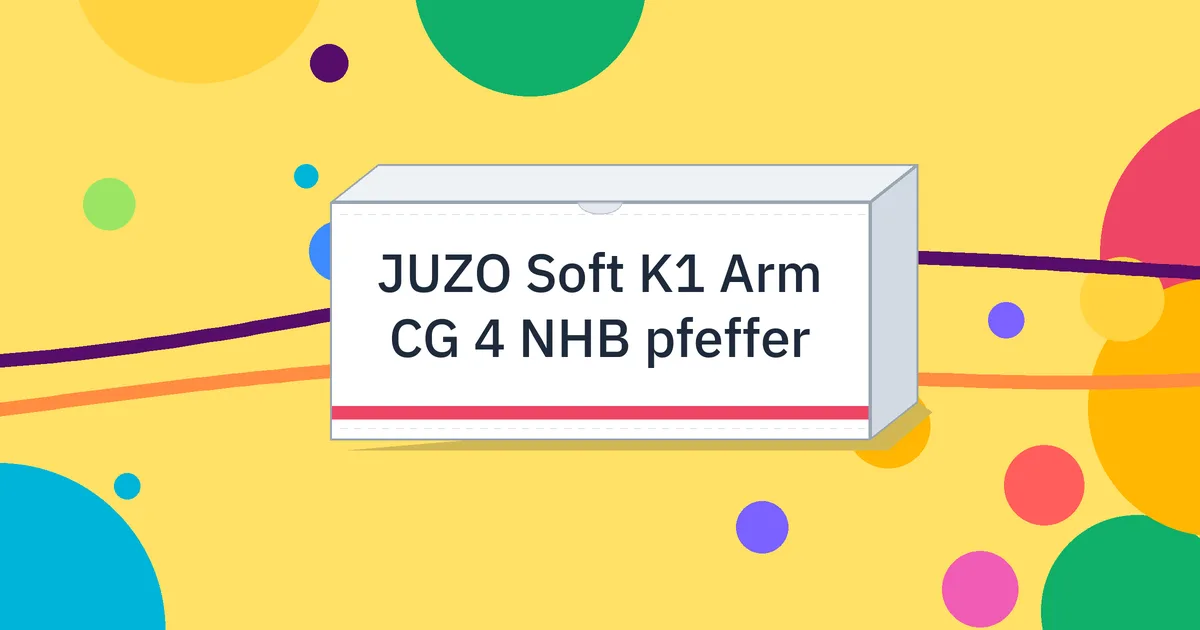 Symbolbild: Packung mit der Aufschrift JUZO Soft K1 Arm CG 4 NHB pfeffer (PZN 15506946) – Verfügbarkeit und Bezug in Apotheken in Frankfurt am Main