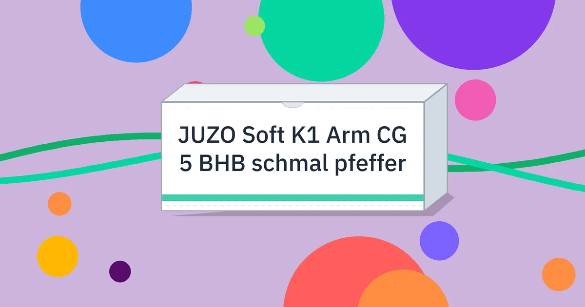 Symbolbild: Packung mit der Aufschrift JUZO Soft K1 Arm CG 5 BHB schmal pfeffer (PZN 15507526) – Verfügbarkeit und Bezug in Apotheken in Frankfurt am Main