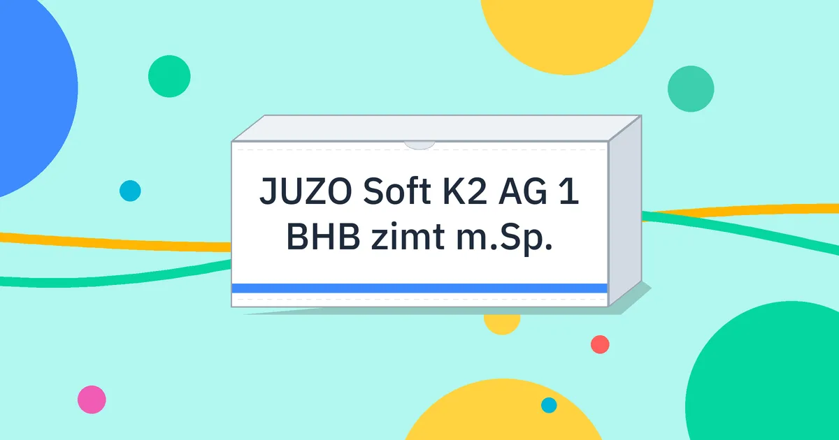 Symbolbild: Packung mit der Aufschrift JUZO Soft K2 AG 1 BHB zimt m.Sp. (PZN 14824696) – Verfügbarkeit und Bezug in Apotheken in Frankfurt am Main