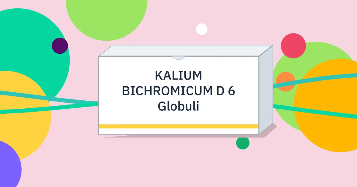 Symbolbild: Packung mit der Aufschrift KALIUM BICHROMICUM D 6 Globuli (PZN 02890771) – Verfügbarkeit und Bezug in Apotheken in Frankfurt am Main