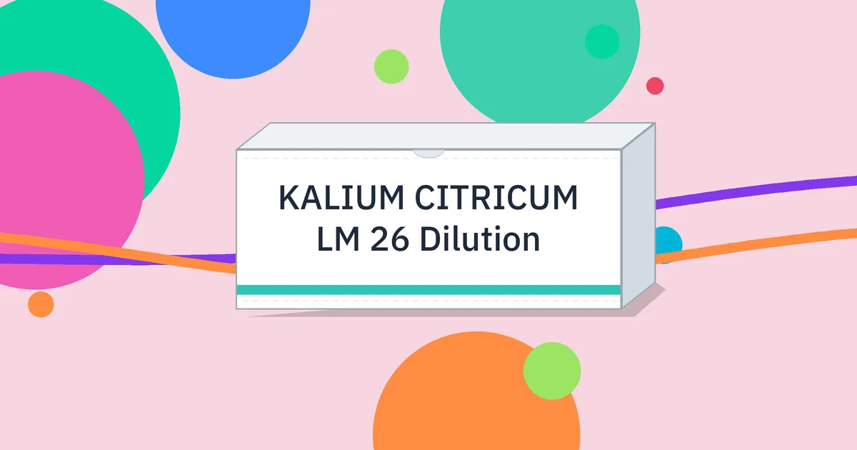 Symbolbild: Packung mit der Aufschrift KALIUM CITRICUM LM 26 Dilution (PZN 12920326) – Verfügbarkeit und Bezug in Apotheken in Frankfurt am Main