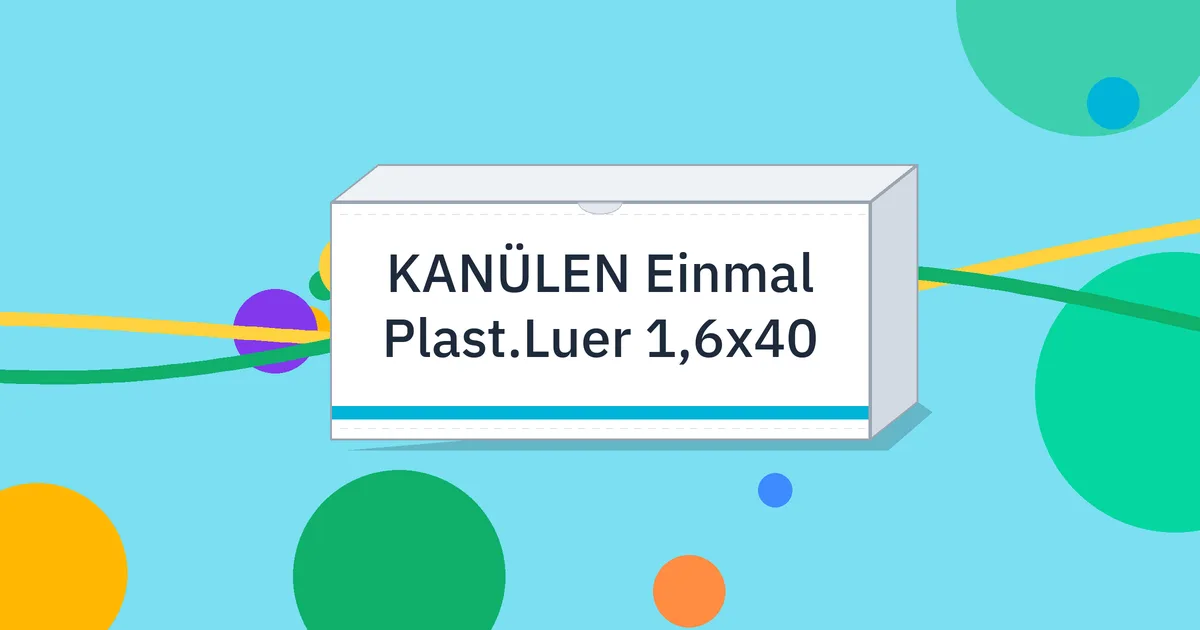 Symbolbild: Packung mit der Aufschrift KANÜLEN Einmal Plast.Luer 1,6x40 (PZN 02440714) – Verfügbarkeit und Bezug in Apotheken in Frankfurt am Main
