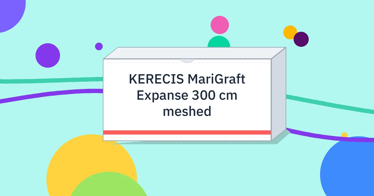 Symbolbild: Packung mit der Aufschrift KERECIS MariGraft Expanse 300 cm meshed (PZN 20595099) – Verfügbarkeit und Bezug in Apotheken in Frankfurt am Main