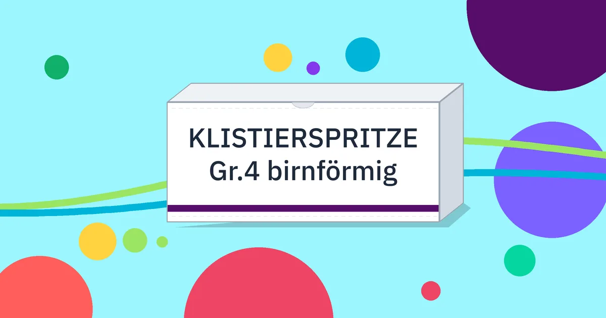 Symbolbild: Packung mit der Aufschrift KLISTIERSPRITZE Gr.4 birnförmig (PZN 01731036) – Verfügbarkeit und Bezug in Apotheken in Frankfurt am Main