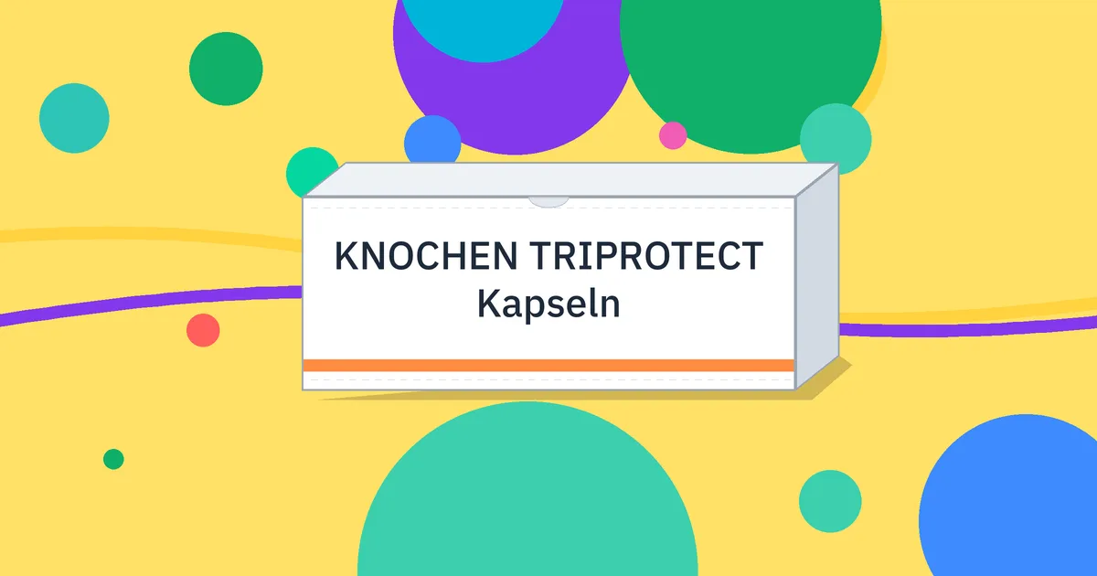 Symbolbild: Packung mit der Aufschrift KNOCHEN TRIPROTECT Kapseln (PZN 10011849) – Verfügbarkeit und Bezug in Apotheken in Frankfurt am Main