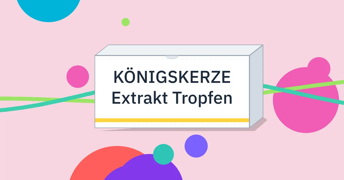 Symbolbild: Packung mit der Aufschrift KÖNIGSKERZE Extrakt Tropfen (PZN 20211420) – Verfügbarkeit und Bezug in Apotheken in Frankfurt am Main