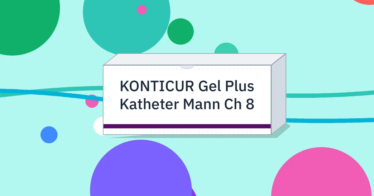 Symbolbild: Packung mit der Aufschrift KONTICUR Gel Plus Katheter Mann Ch 8 (PZN 10099608) – Verfügbarkeit und Bezug in Apotheken in Frankfurt am Main