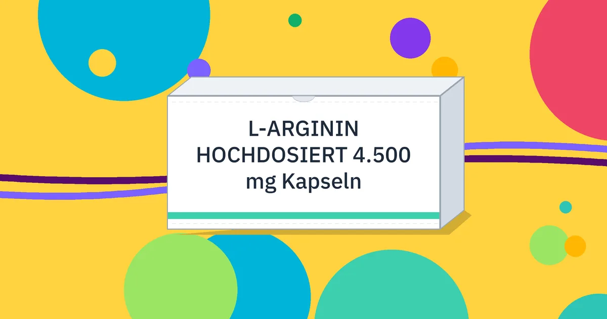 Symbolbild: Packung mit der Aufschrift L-ARGININ HOCHDOSIERT 4.500 mg Kapseln (PZN 12580534) – Verfügbarkeit und Bezug in Apotheken in Frankfurt am Main