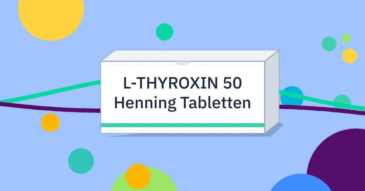 Symbolbild: Packung mit der Aufschrift L-THYROXIN 50 Henning Tabletten (PZN 02532712) – Verfügbarkeit und Bezug in Apotheken in Frankfurt am Main