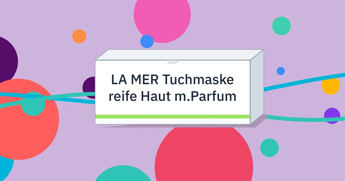 Symbolbild: Packung mit der Aufschrift LA MER Tuchmaske reife Haut m.Parfum (PZN 20093038) – Verfügbarkeit und Bezug in Apotheken in Frankfurt am Main