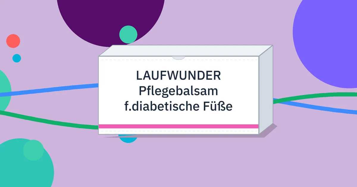 Symbolbild: Packung mit der Aufschrift LAUFWUNDER Pflegebalsam f.diabetische Füße (PZN 01416091) – Verfügbarkeit und Bezug in Apotheken in Frankfurt am Main