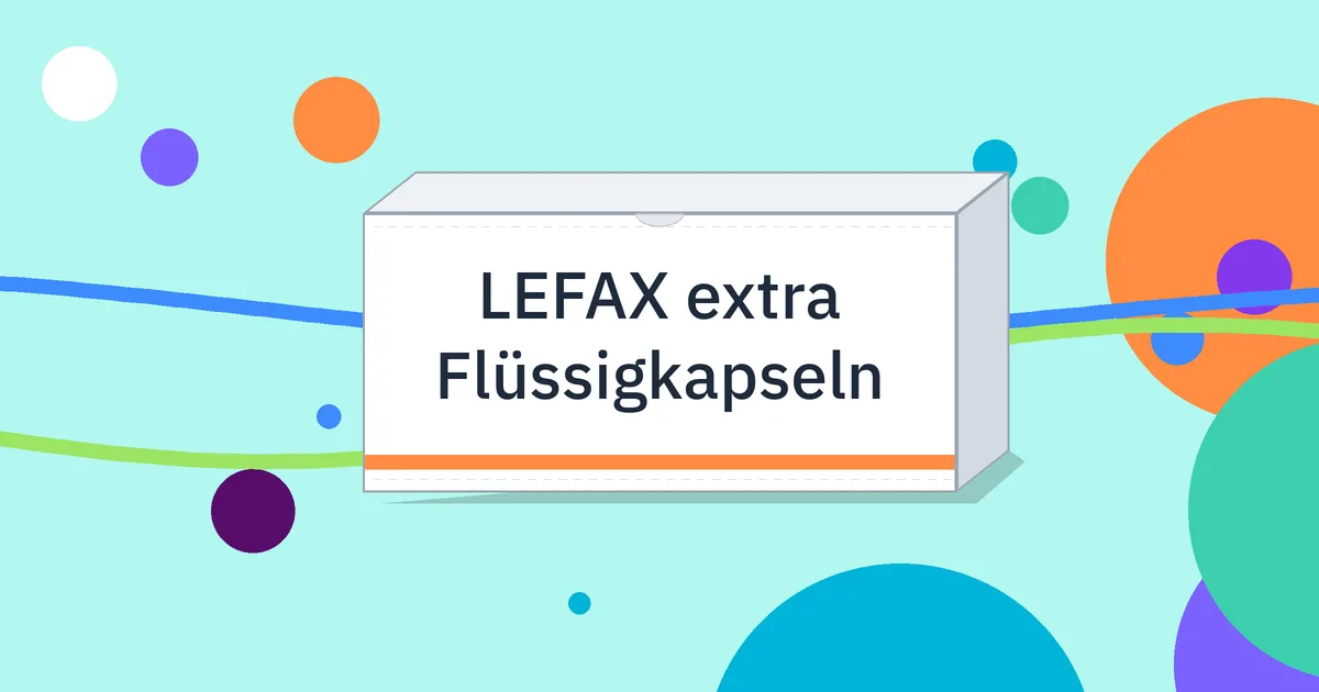 Symbolbild: Packung mit der Aufschrift LEFAX extra Flüssigkapseln (PZN 00620843) – Verfügbarkeit und Bezug in Apotheken in Frankfurt am Main
