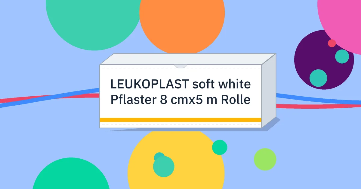 Symbolbild: Packung mit der Aufschrift LEUKOPLAST soft white Pflaster 8 cmx5 m Rolle (PZN 19065114) – Verfügbarkeit und Bezug in Apotheken in Frankfurt am Main